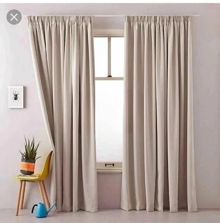 Шторы "блекаут", бежевые, непрозрачные, 2 полотна, 150x270 см