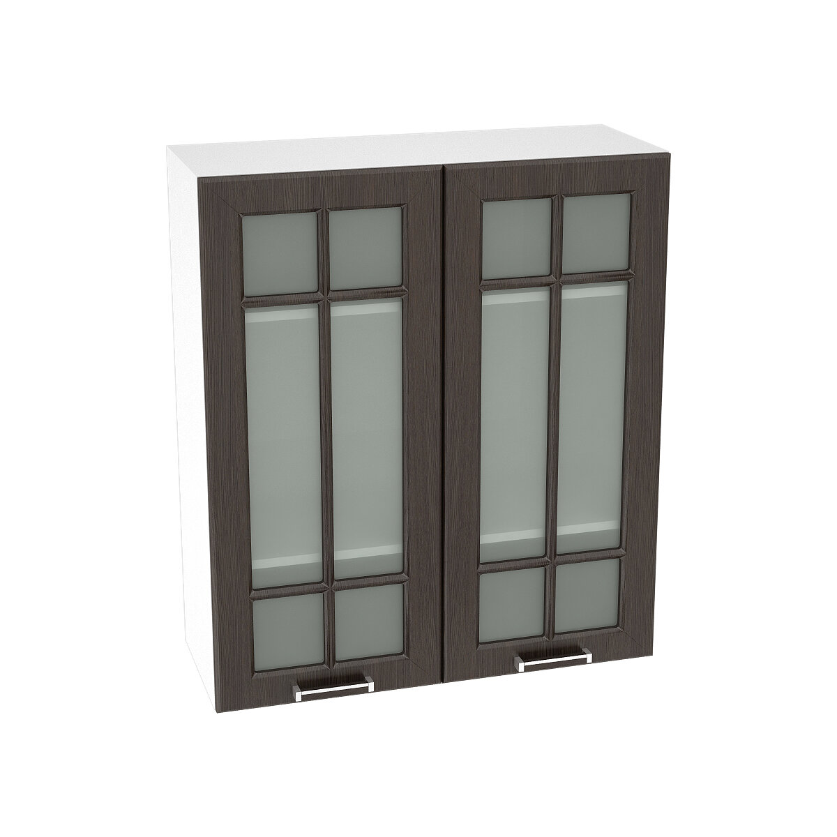 Кухонный шкаф навесной, Кухня Чехия, ШВ809 со стеклом, Белый / Венге