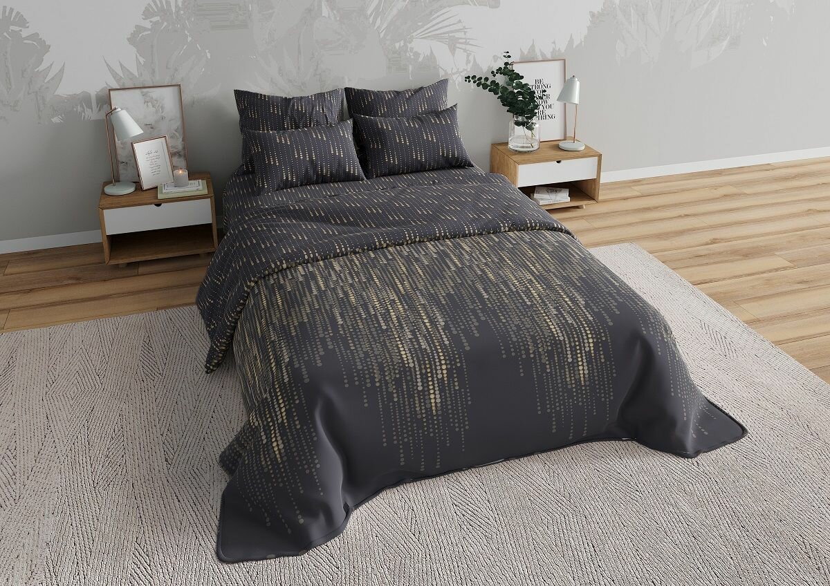 Комплект постельного белья 2,0 спальный Перкаль 100 % хлопок Гирлянда / Постельное белье 2 спальное / Лучший подарок