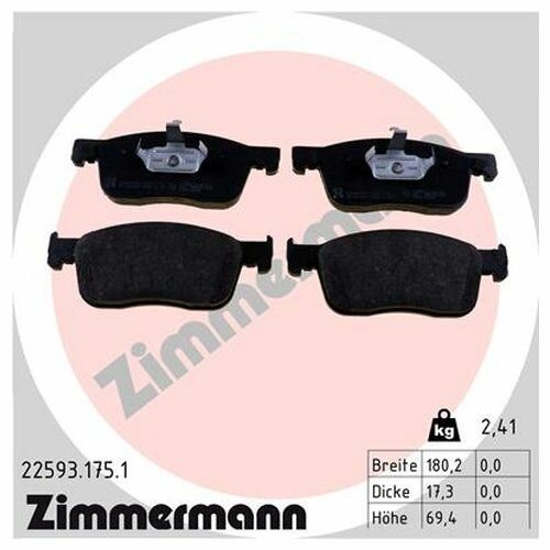 Комплект передних тормозных колодок Zimmermann 225931751