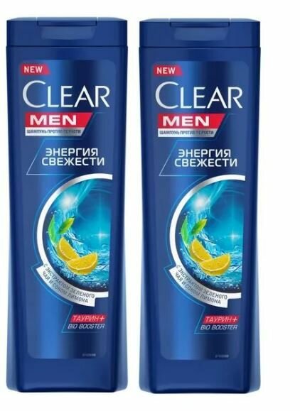 Clear Шампунь Men Энергия свежести, 400 мл, 2 уп