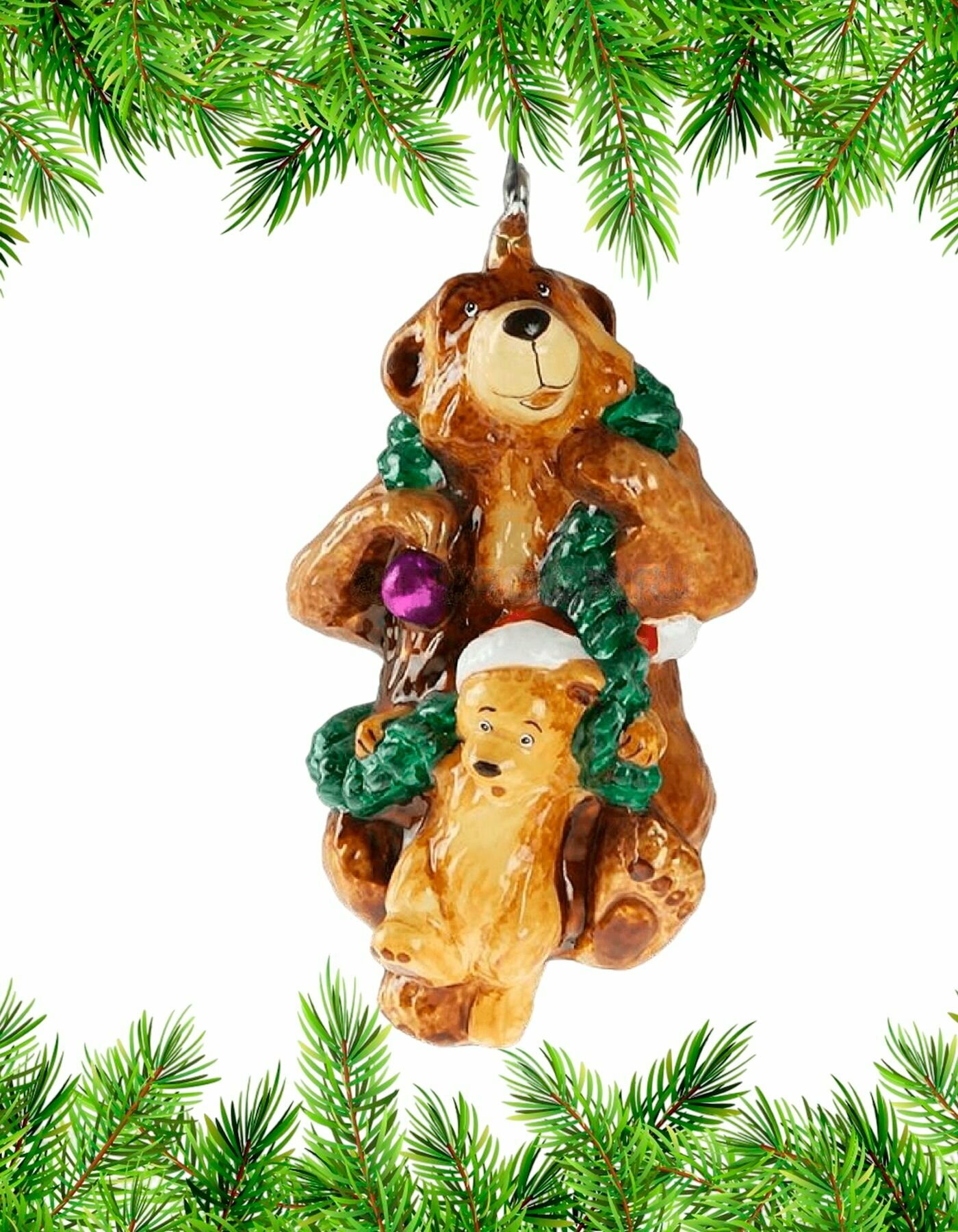 Игрушка на елку Два медведя Komozja Family Винтаж из СССР