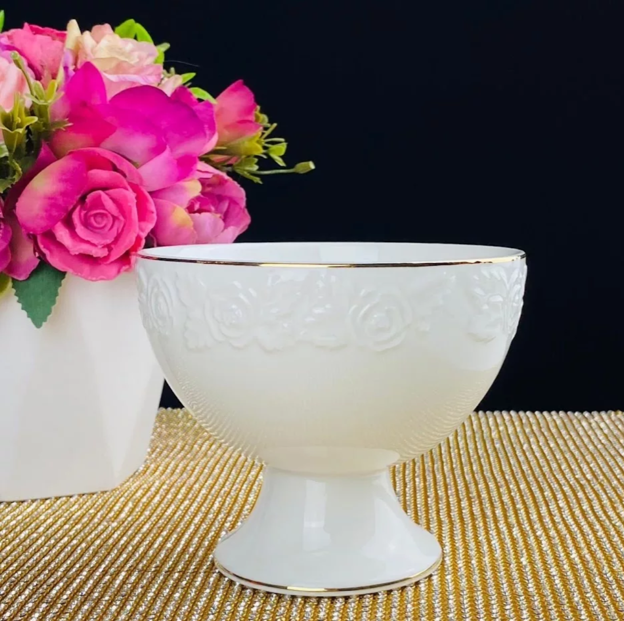 Креманка 11,5см белая роза Фарфор 109-164 118-109-164