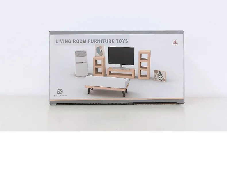 Деревянный комплект мебели для кукольного дома