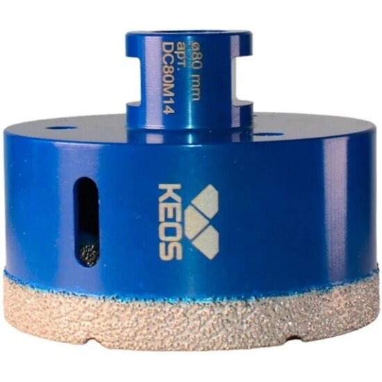 Коронка Keos алмазная по керамограниту PRO 80мм M14 (DC80M14)