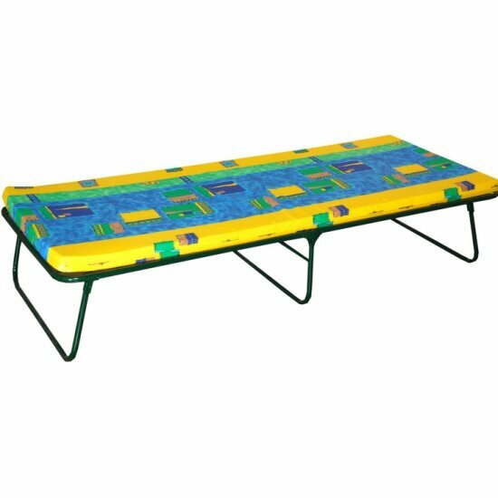 Кровать-тумба Olsa "Отдых"(каркас черный, ткань разноцветная)