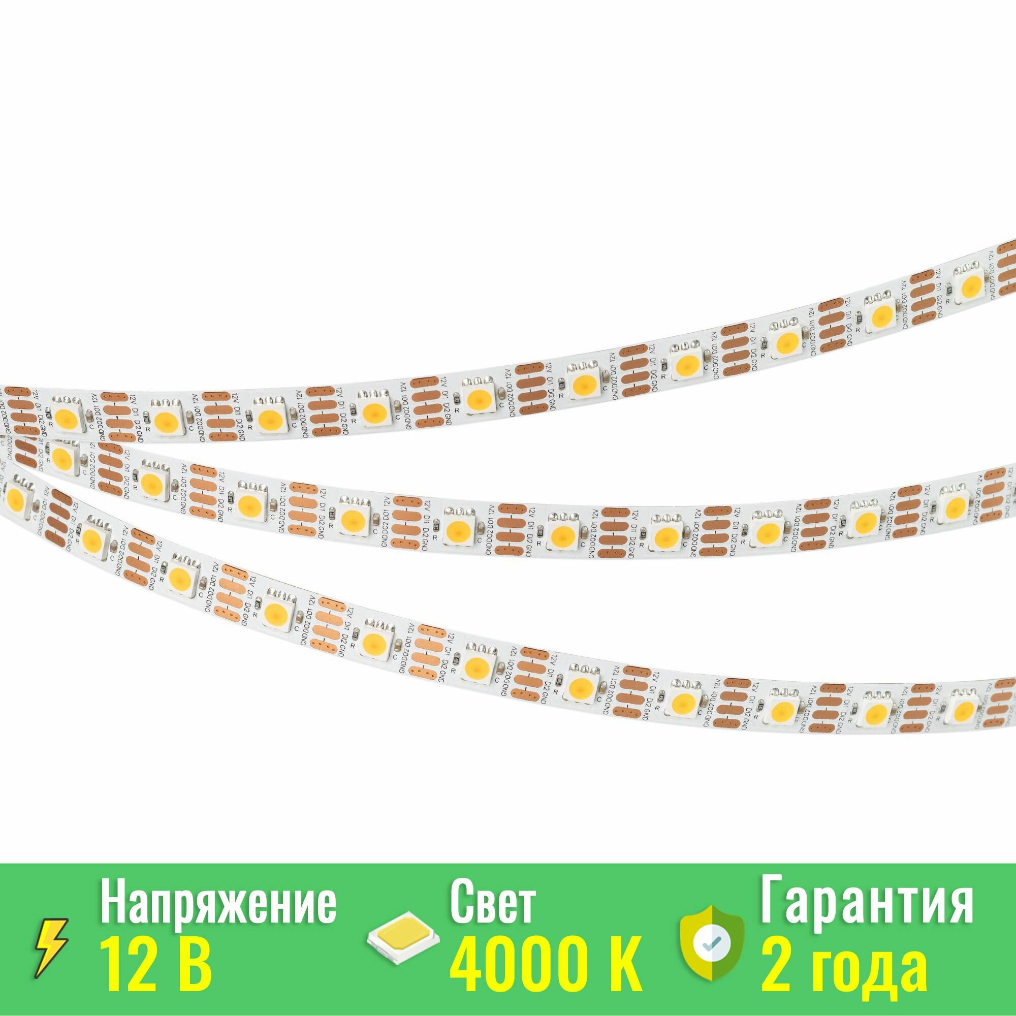 Светодиодная лента SPI-B60-10mm 12V Day4000-PX1-RAM (9.3 W/m, IP20, 5060, 5m) (Arlight, бегущий огонь) 037828