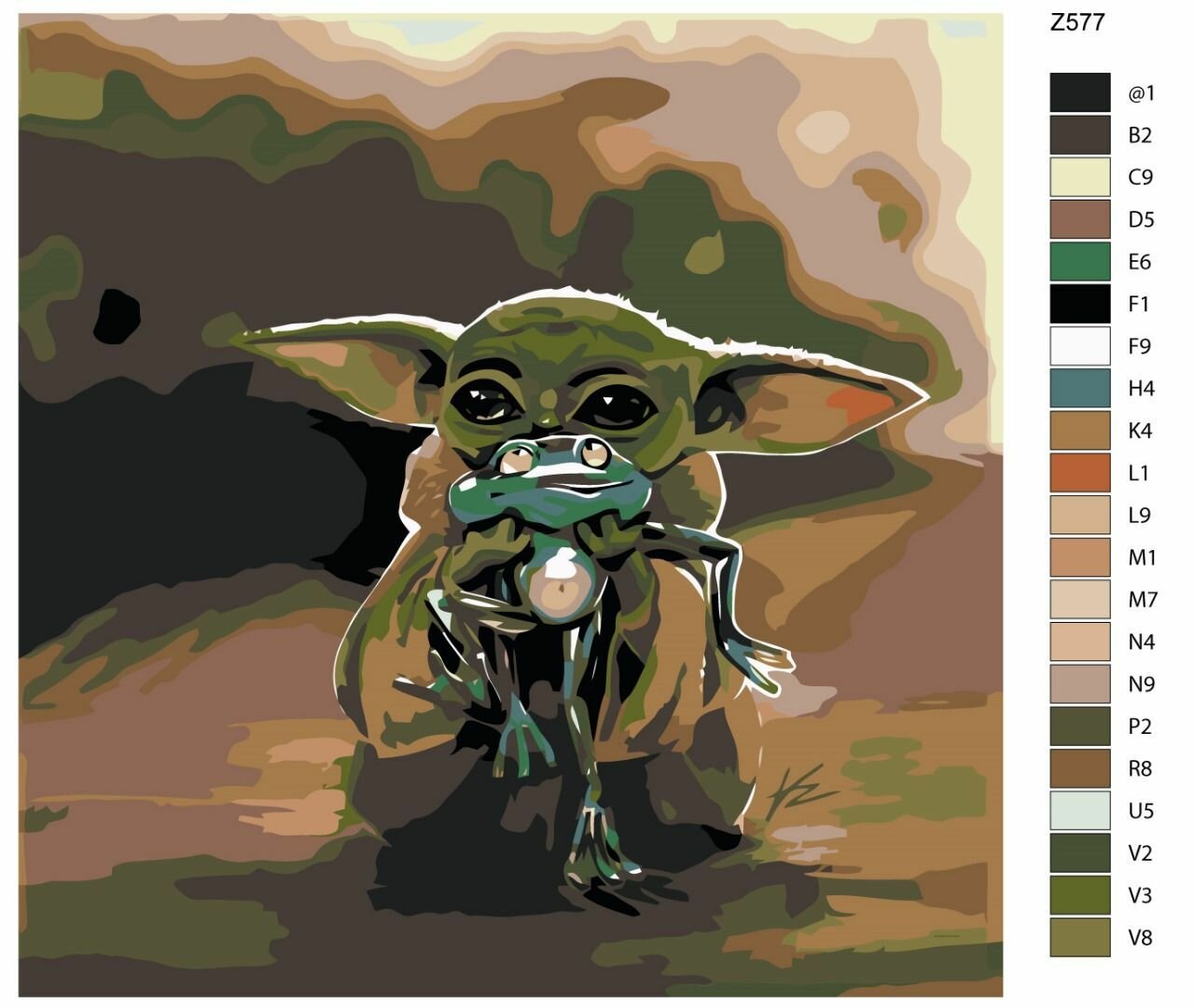 Картина по номерам Z-577 "Грогу. Звёздные войны" 40x40