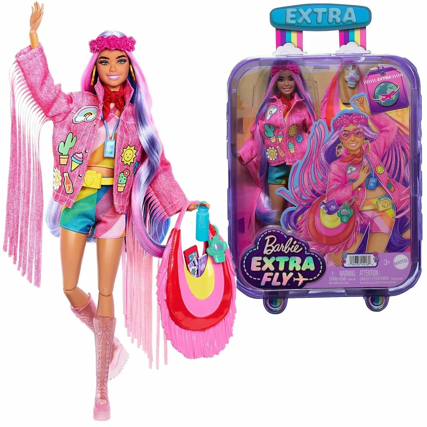 Кукла Barbie Extra Fly с одеждой и аксессуарами для путешествий в пустыне, HPB15