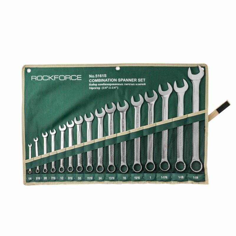 Набор ключей комбинированных дюймовых 16 предметов ROCKFORCE