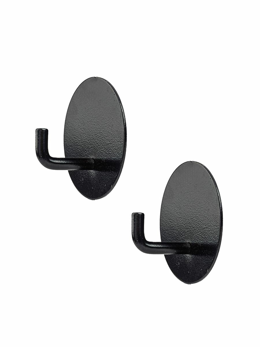 Крючок самоклеящийся `SANBERG` нержавеющая сталь стиль В-02 черный комплект 2 шт.