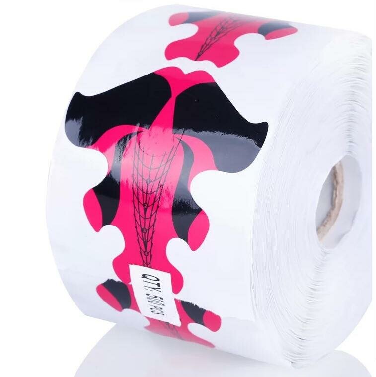 Форма для моделирования ногтей Стилет, 300шт, красная, разметка длины