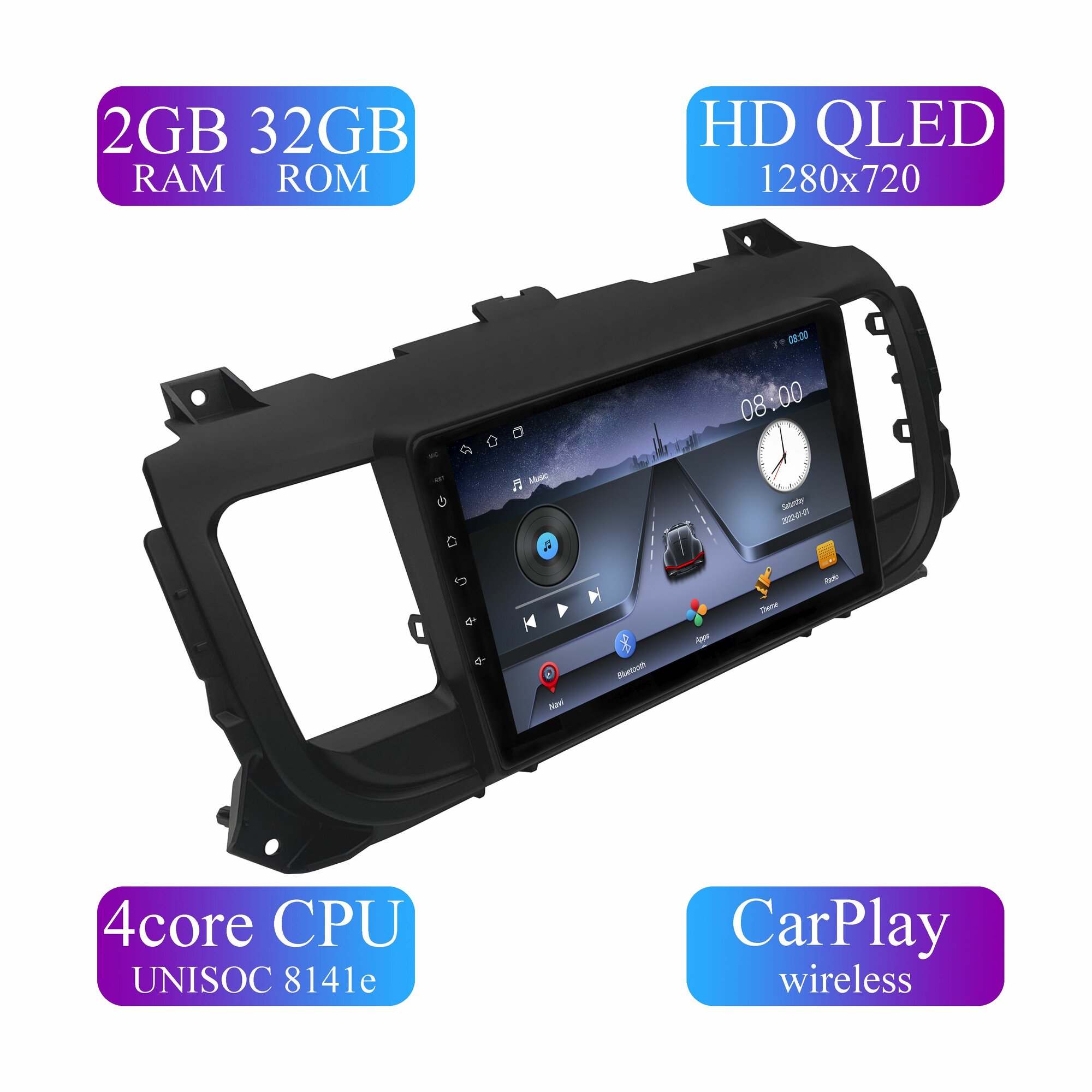 Магнитола Android Citroen Jumpy 3 2016-2021 Spacetourer/ Peugeot Expert Traveller 2016+/ Opel Vivaro Zafira 2019+ 2/32 QLED