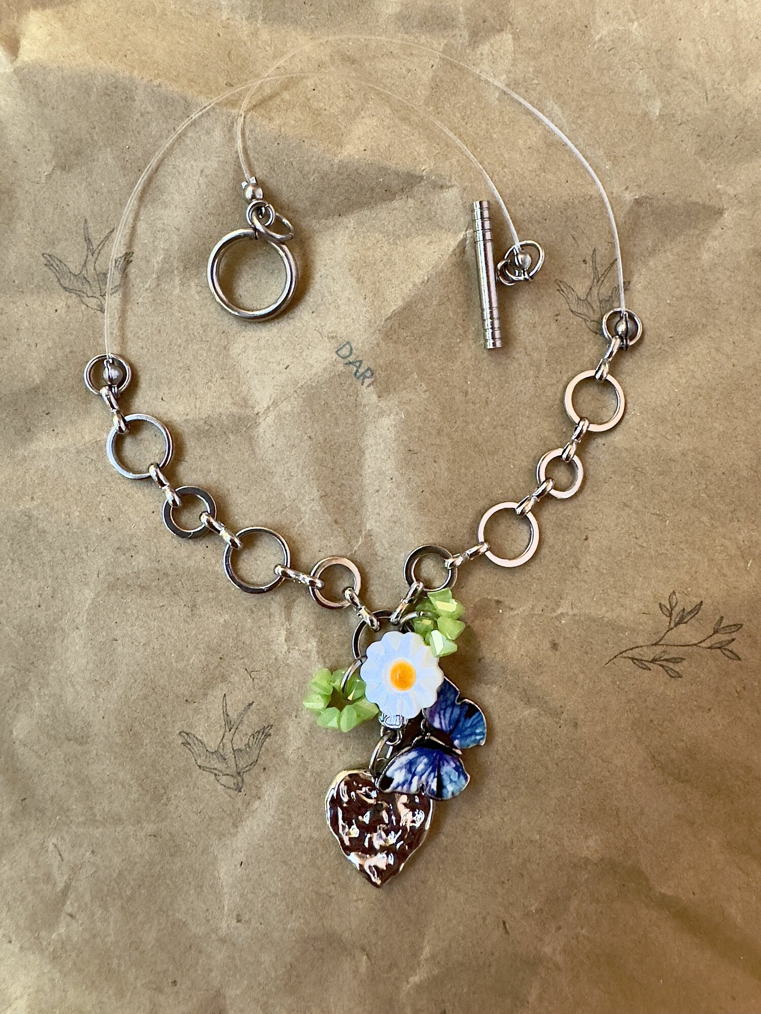 Чокер, стекло, пластик, металл