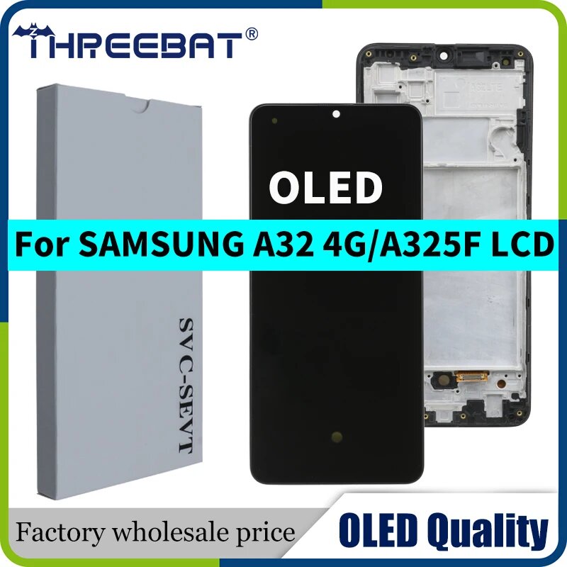 Новый полноразмерный OLED-дисплей для Samsung A32 4G A325 A325F SM-A325M SM-A325F/DS ЖК-дисплей с цифровым преобразователем сенсорного экрана в сборе