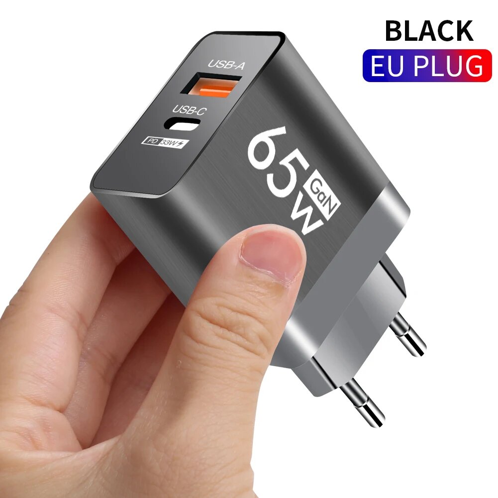 Зарядное устройство GaN 65W Black EU