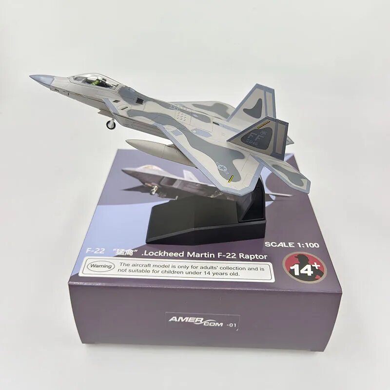 Металлическая модель самолёта HYINUO F-22 Raptor 1:100