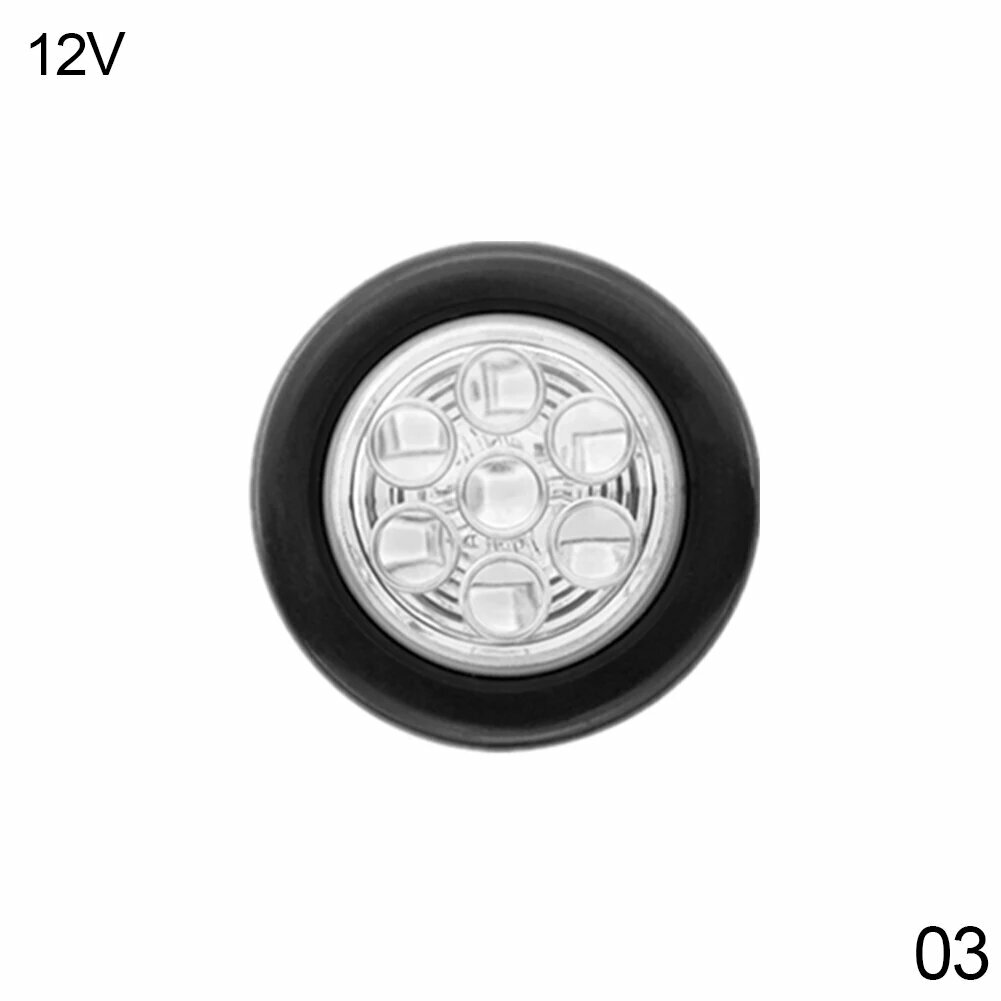 12V Круглый светодиодный боковой габаритный фонарь, белый