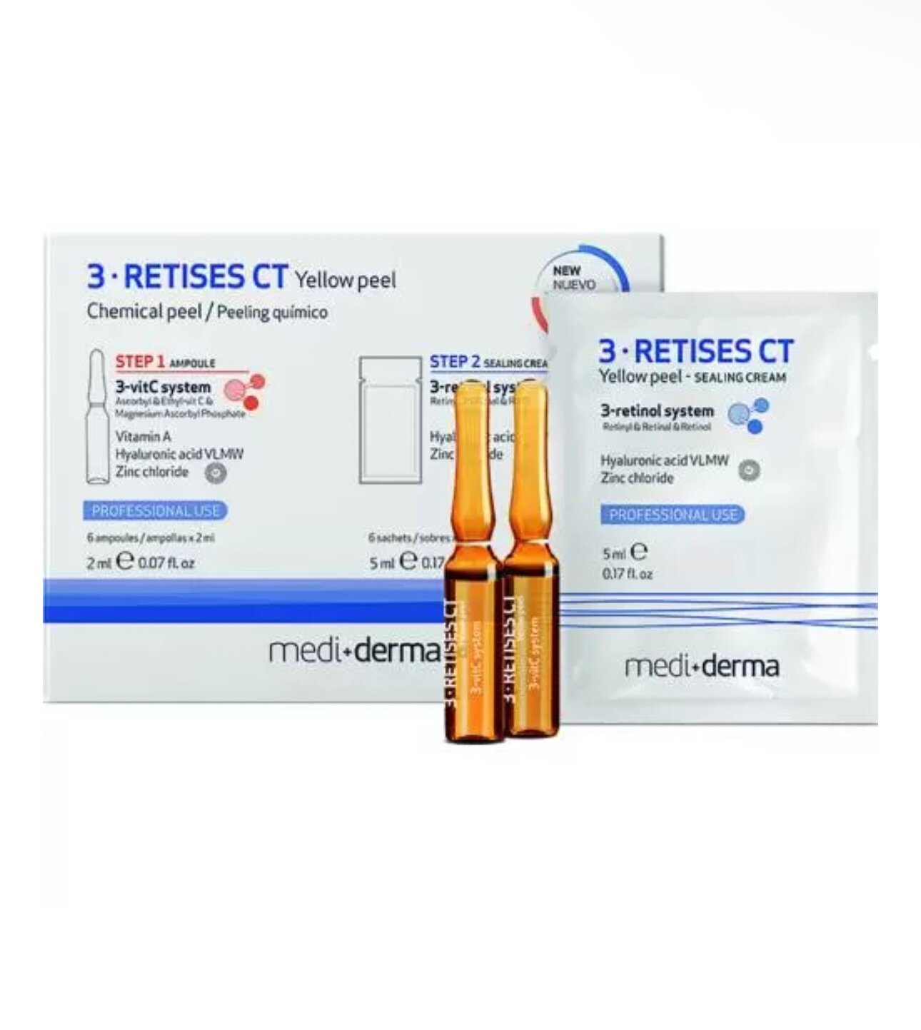 Mediderma Желтый пилинг с системой 3-ретинол / 3-RETISES CT Yellow Peel 1 Саше 1 ампула