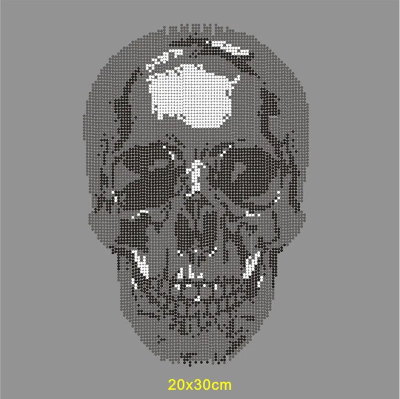 Стразы с черепом SINUAN для одежды Серый, Античный латунь