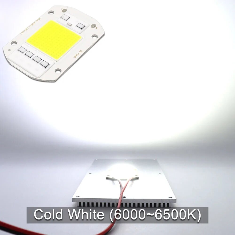 Cooleeon Светодиодный чип для прожекторов 20/30/50 Вт cold white, 50W 220V