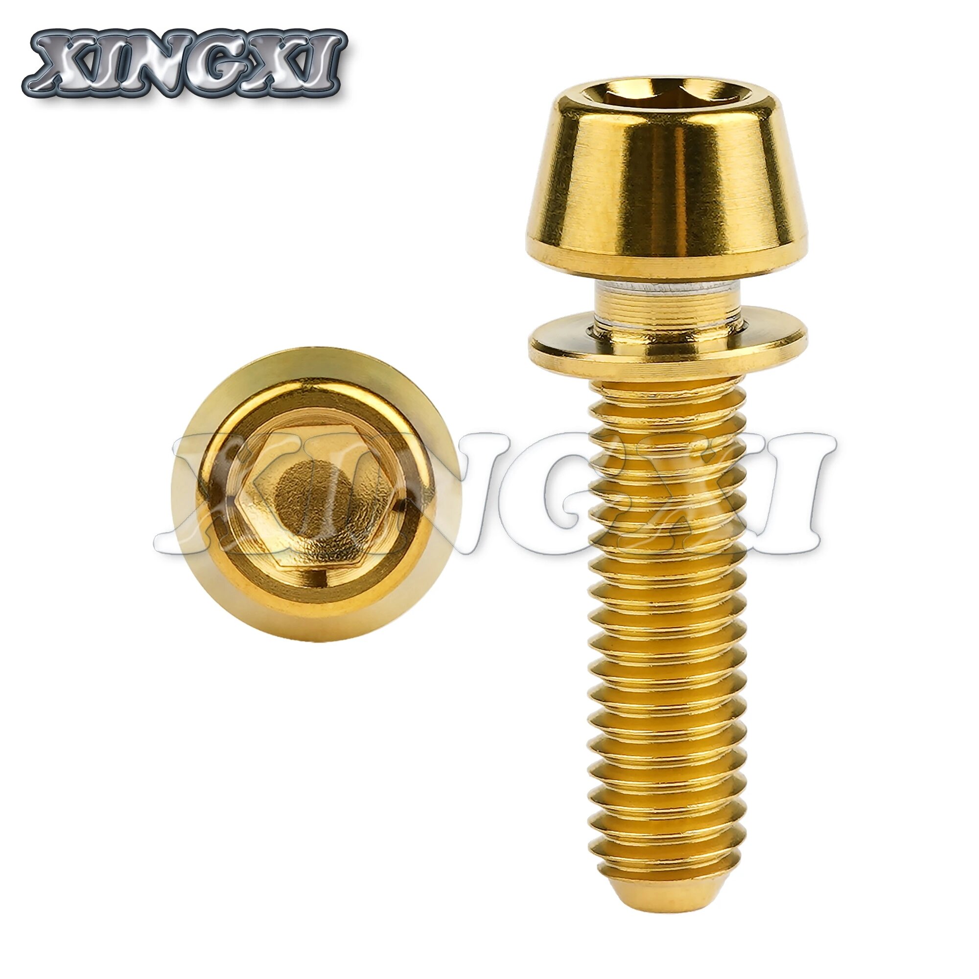 Xingxi Титановые болты M5/M6X16 М5 (постельное белье), Gold, 18mm