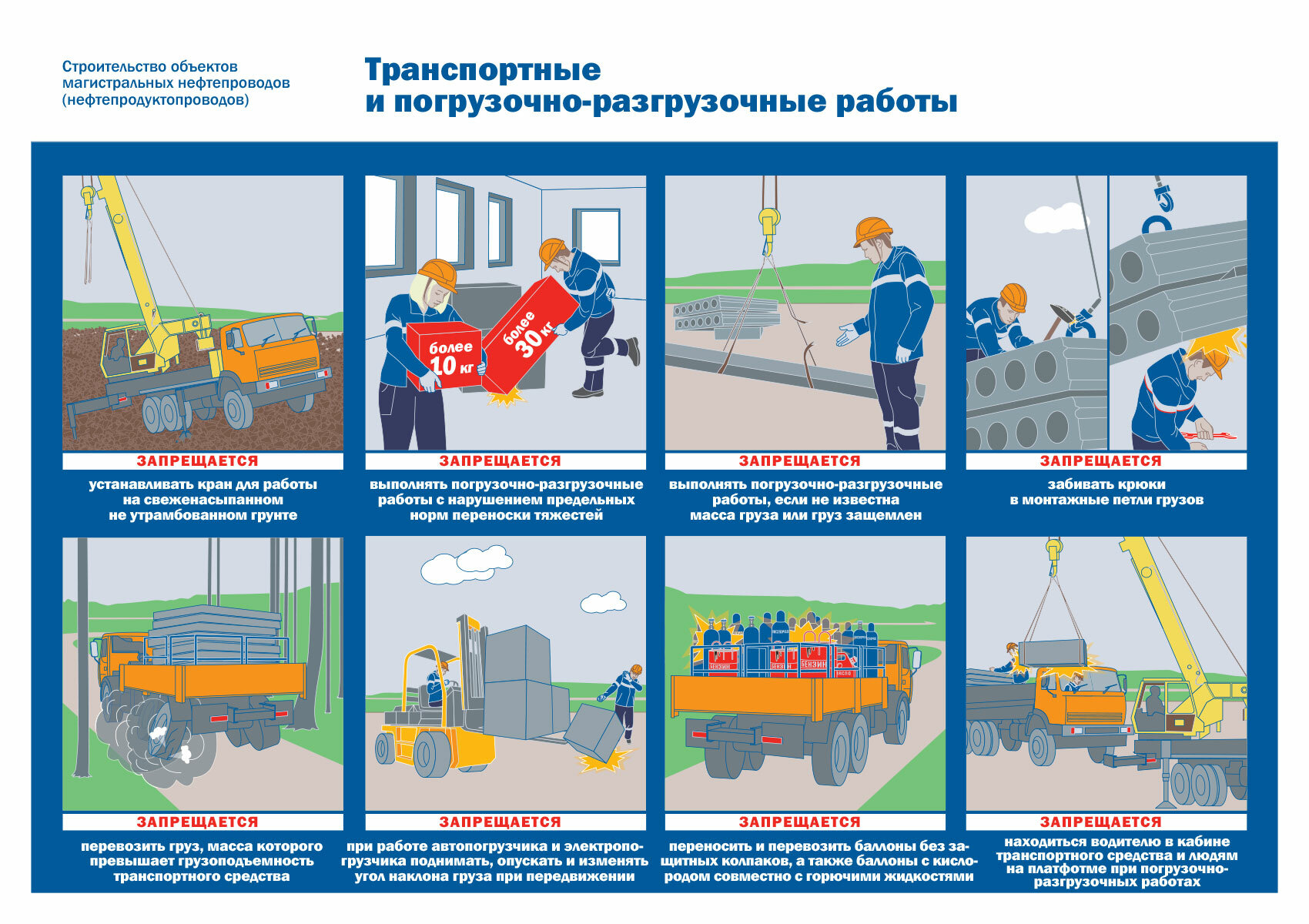Плакат "Транспортные и погрузочно-разгрузочные работы"