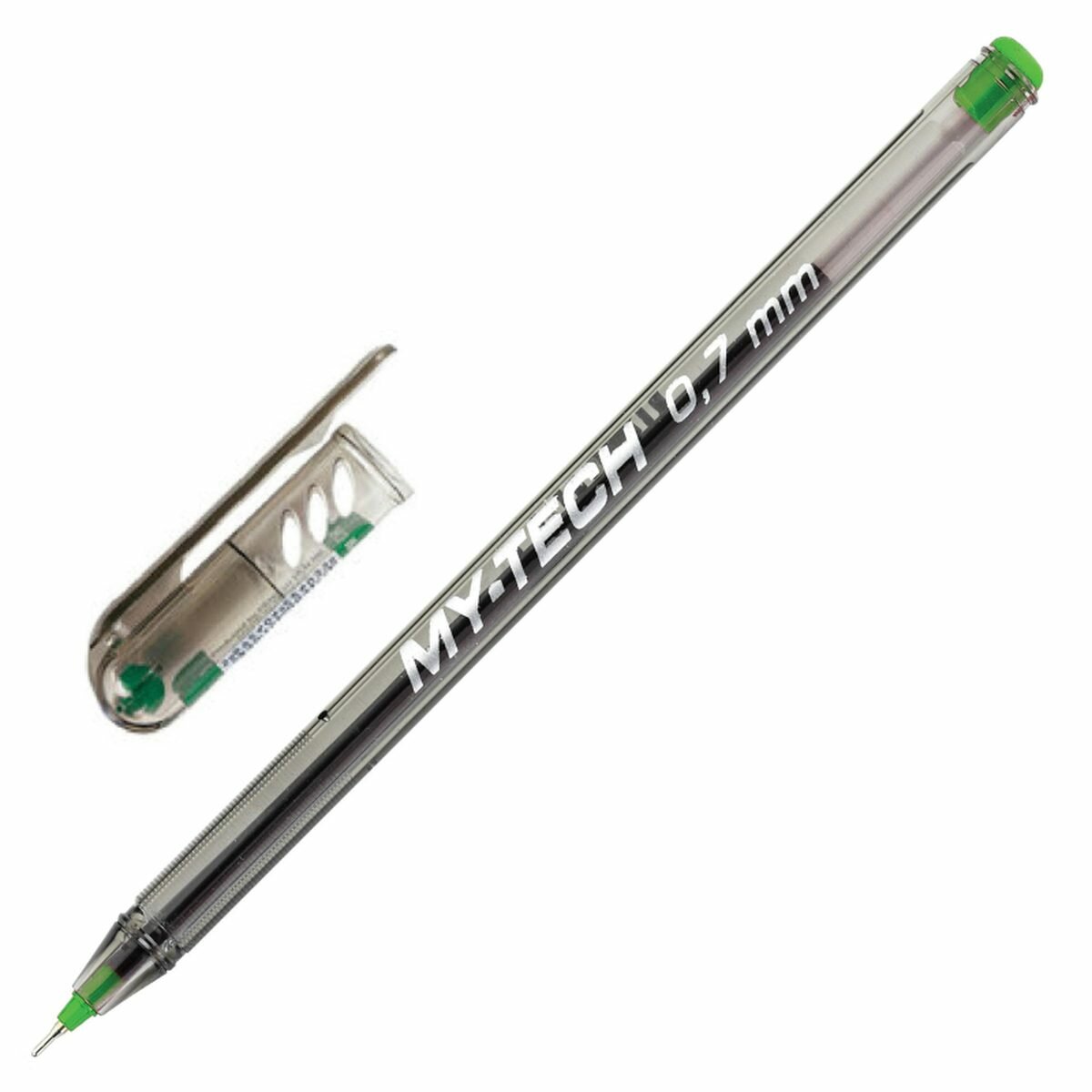 Ручка шариковая Pensan My-Tech (0.5мм, зеленая, игольчатый стержень, масляная) (2240/25з), 1шт.