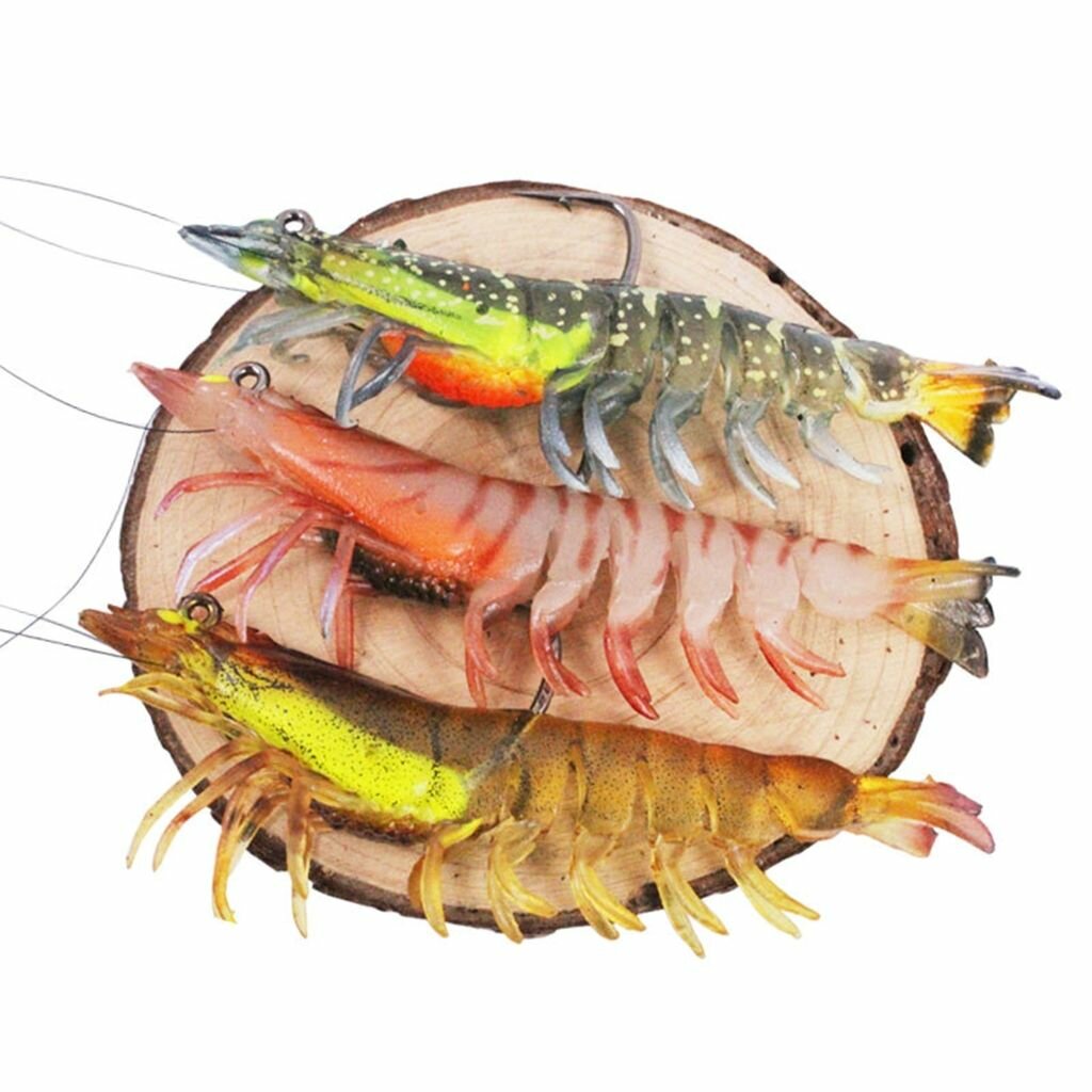 (1 комплект из 3 палочек) Светящаяся креветка, светящаяся искусственная приманка, черная рыба с наживкой на крючок