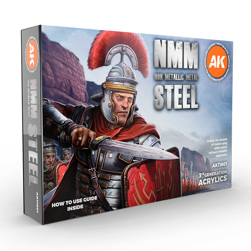 Аксессуар для Warhammer AK Interactive Набор красок AK: NON METALLIC METAL: STEEL SET AK11601 (6 шт)