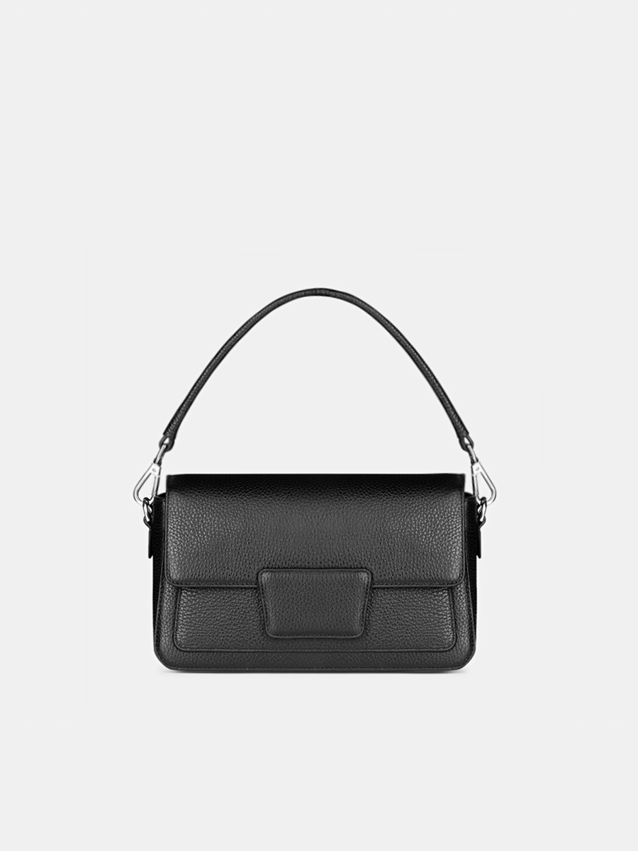 Сумка багет LUCCA, фактура зернистая, black