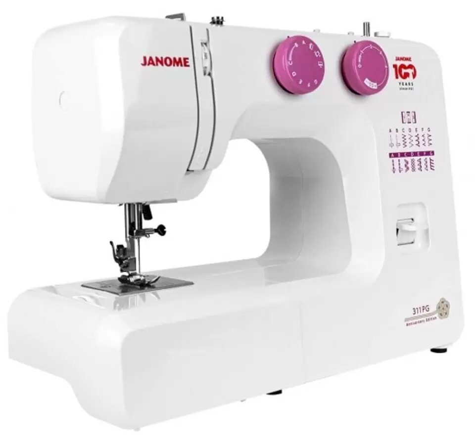 Швейная машина JANOME 311PG, белая, качающийся челнок, прямая строчка