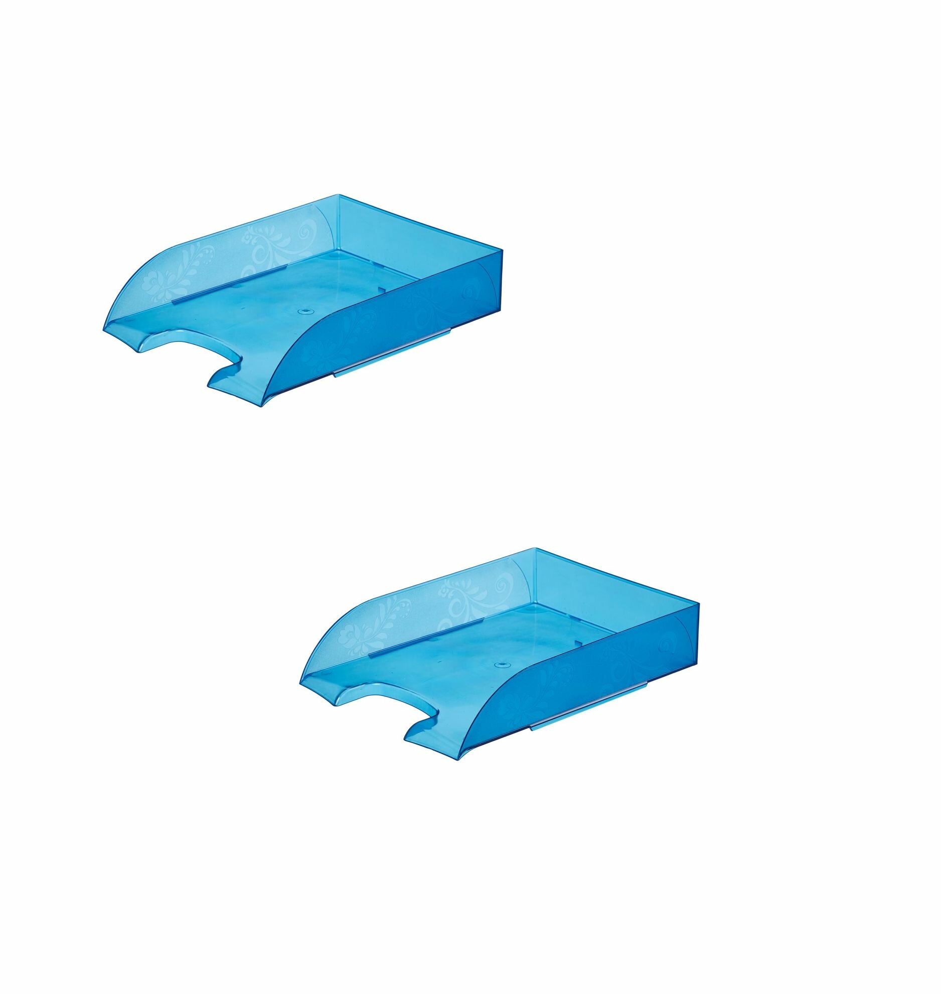 Комус Лоток горизонтальный, Русская серия, синий прозрачный, 2 уп