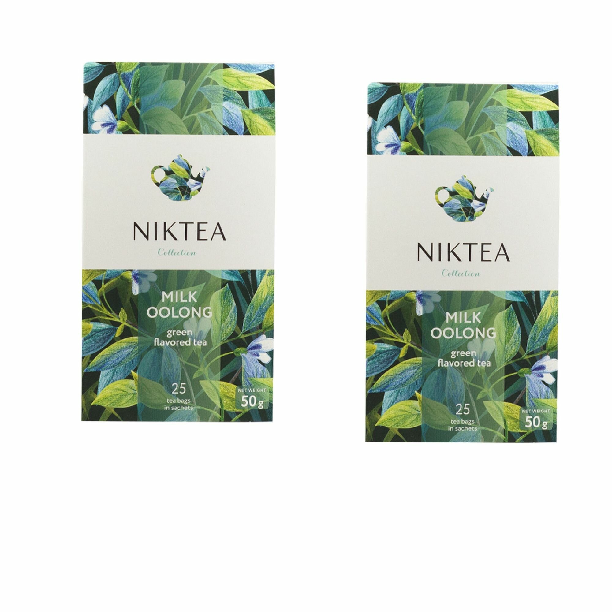 Niktea Чай Молочный Улун зеленый, 25 пакетиков x 2 гр, 2 уп.