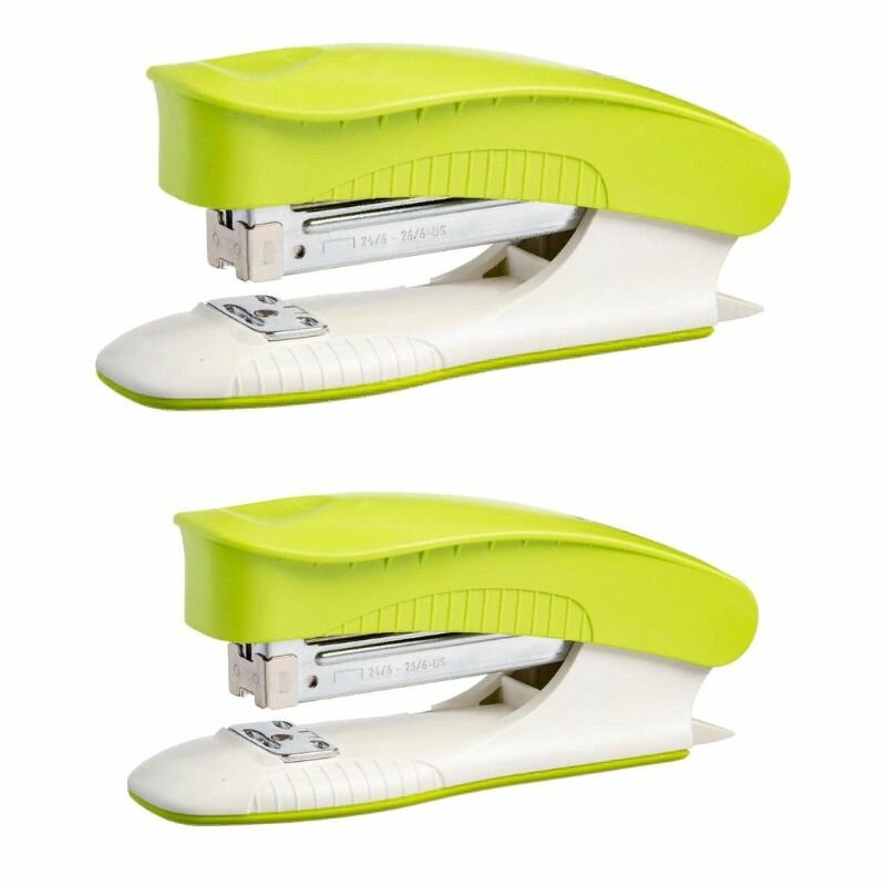 Комус Степлер PSG2425, до 25 листов, зеленый, 2 шт.