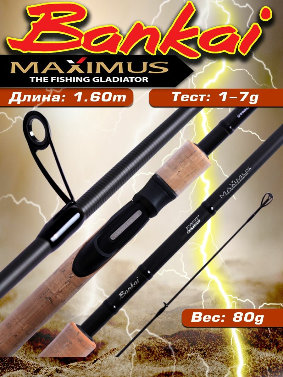 Спиннинг для рыбалки Maximus Bankai SF 16UL 1,6m 1-7g