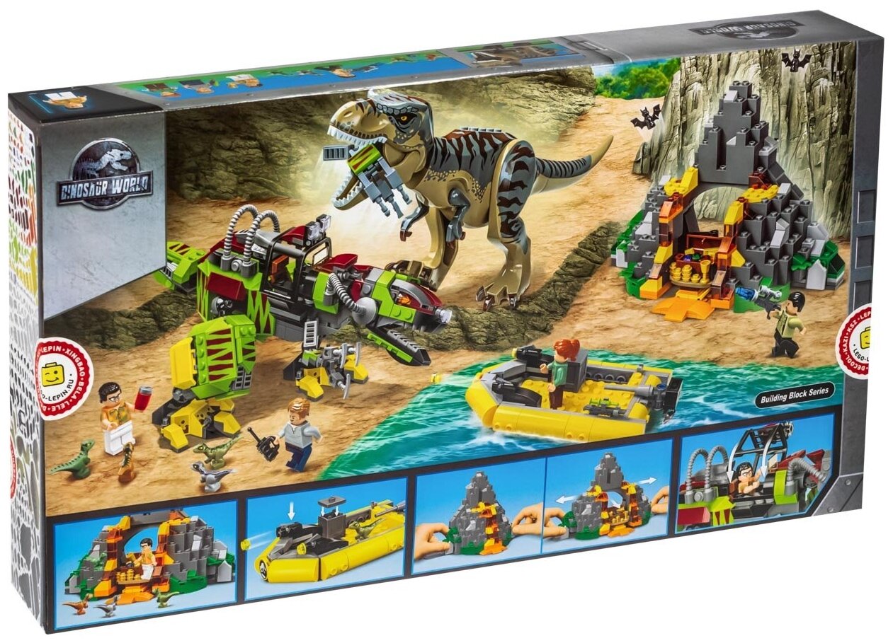 Конструктор Lari (Bela) Dinosaur World 11337 Бой тиранозавра и робота-динозавра, 740 дет.