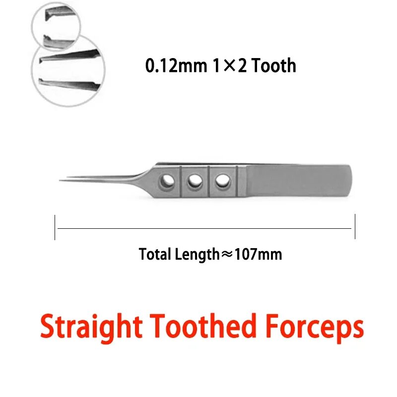 Щипцы точеные прямые 107мм, 0.12мм 1x2 Tooth