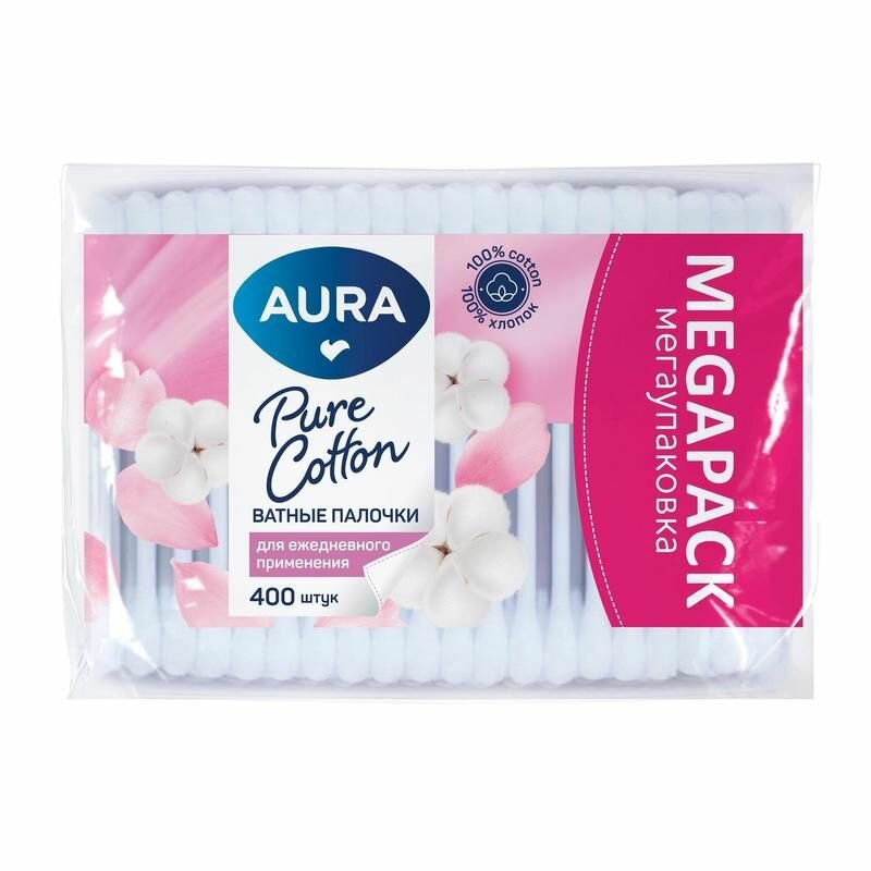 Ватные палочки Aura "Beauty", пакет, 400 шт