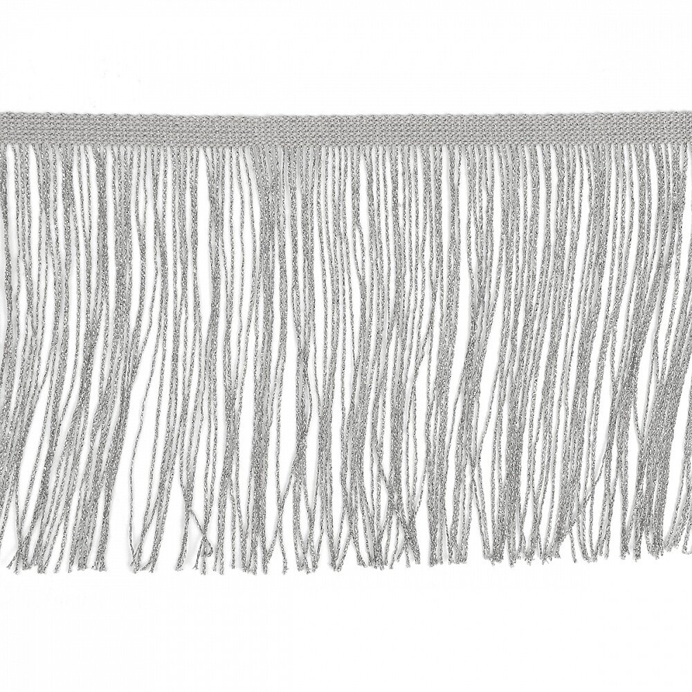 Бахрома с люрексом TBY 15 см серебро, 5 м (TBY. F215S)