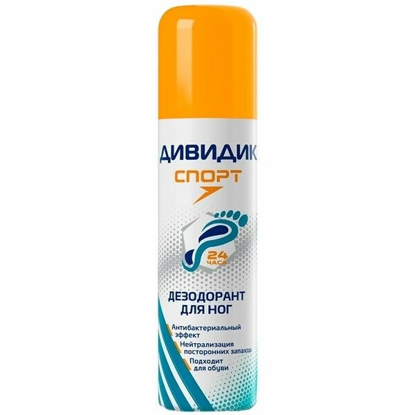 Дезодорант для ног ДивиДик "Спорт", подходит для обуви, 150 мл
