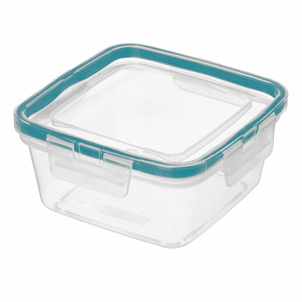Контейнер для продуктов Plast team пластмассовый 0,4 л, 11х11х5,5 см, герметичный прозрачный, подходит для СВЧ (221103218/02)