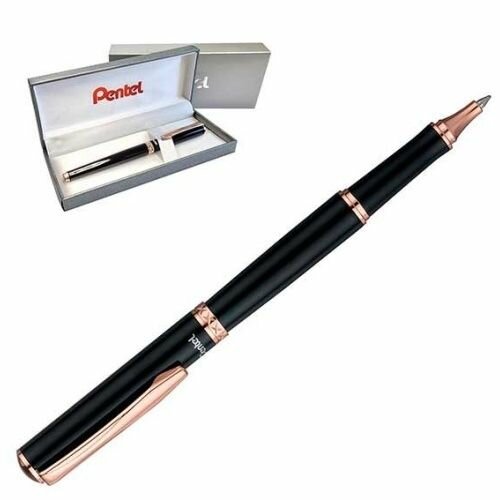 Ручка-роллер Pentel Гелевый синий стержень 0,7 мм, в подарочном футляре, диаметр 0,4 мм