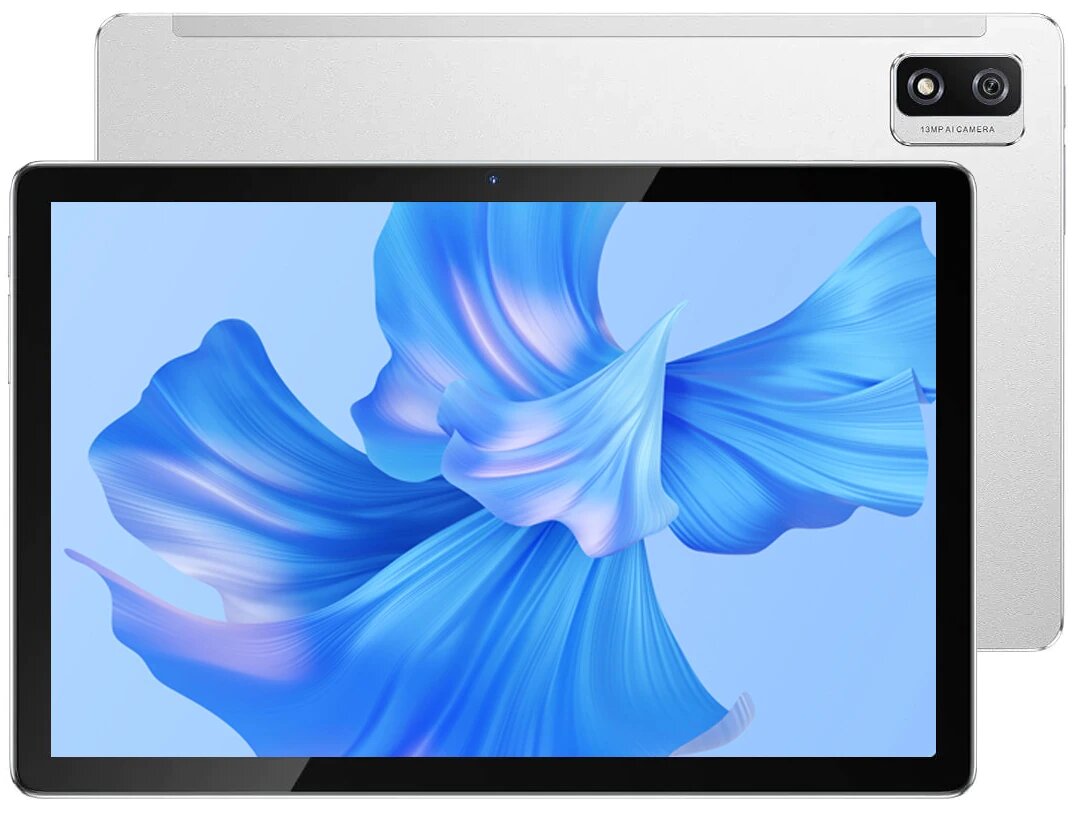 10.1" Планшет Blackview Tab 12 LTE 64 ГБ, серебристый (1920x1200, IPS, 8x1.6 ГГц, 4 ГБ, 6580 мА*ч)