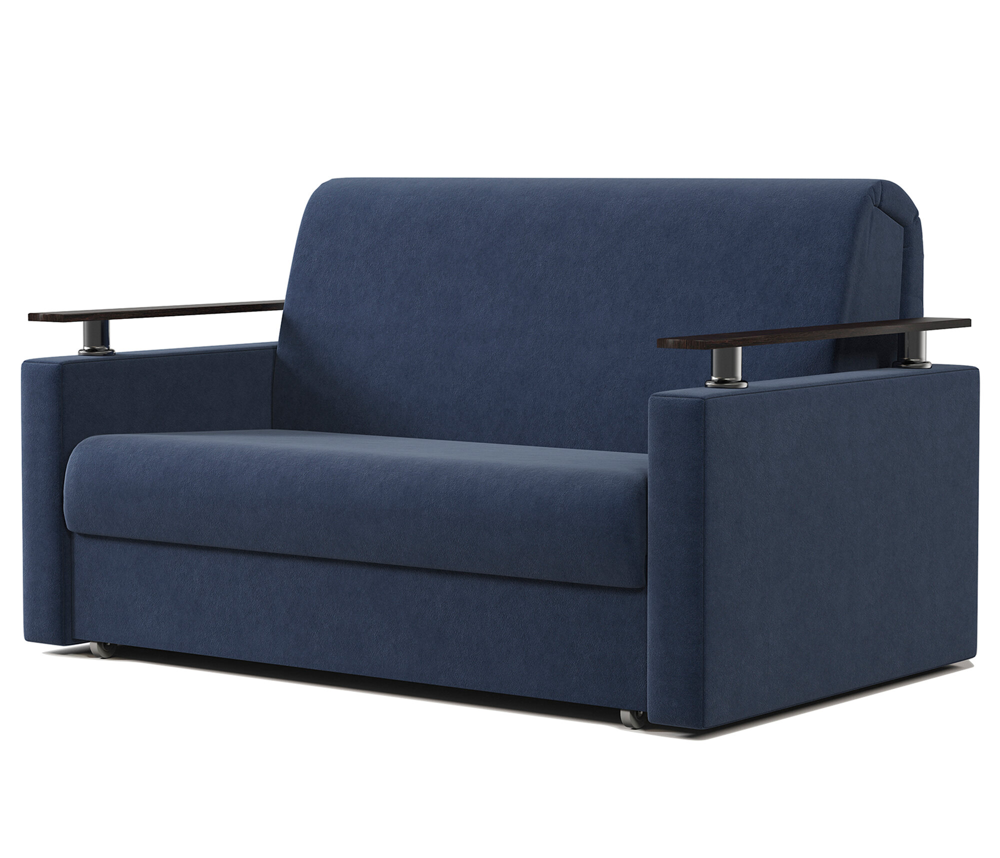 Диван-кровать Шарм-Дизайн Шарм 160х194 см, диван раскладной, аккордеон, прямой, велюр Ультра миднайт