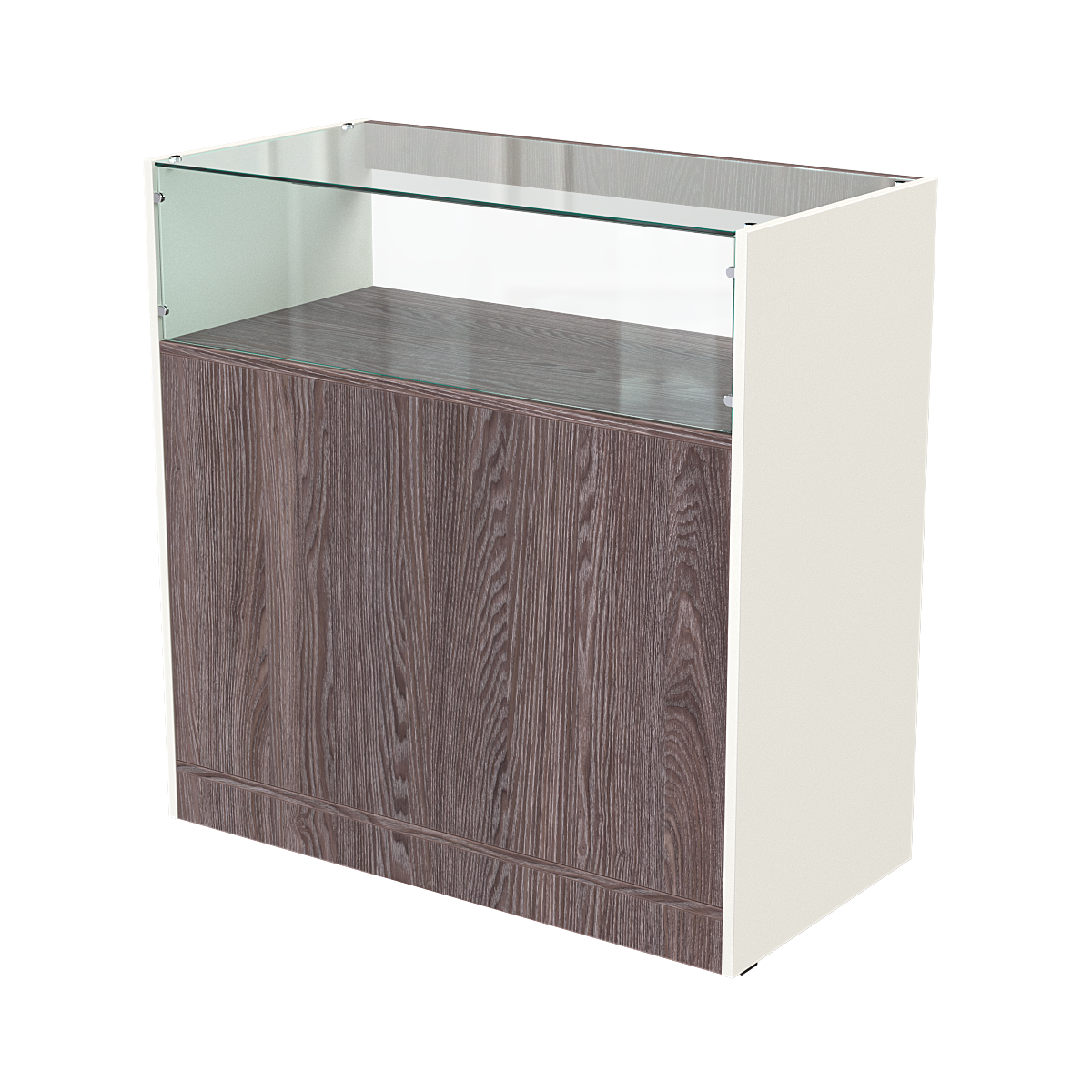 Прилавок "тандем" №2 (900мм), Ясень Анкор темный и Белый. Производитель товара - компания Westcom.