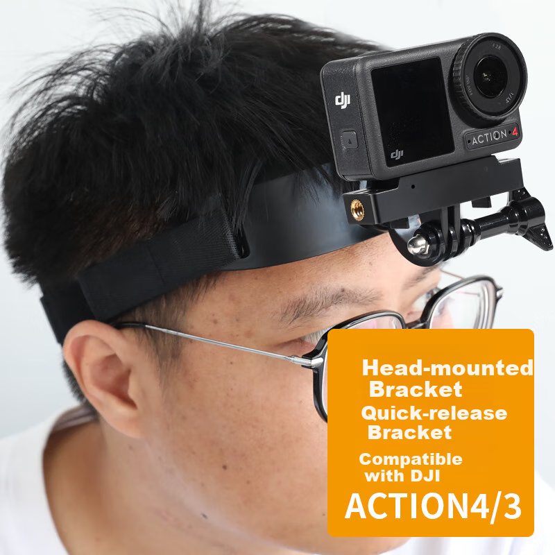 Qiyie Head Strap Mount for DJI Action 4/5 Pro, Headband Strap for Action Camera Accessories, Quick Release First Person View Shooting Head Mount for Vlog and Vertical Shooting with Insta360 SMO 3