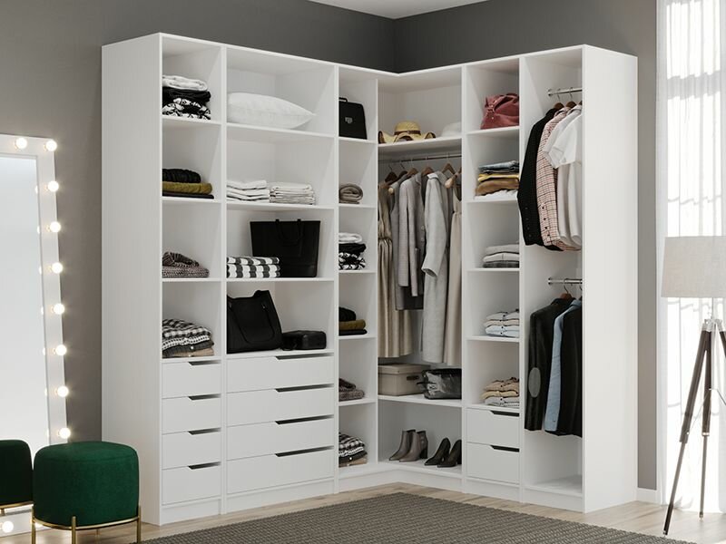 Гардеробная "Британи 38" 2200/1800х2400х500, белый