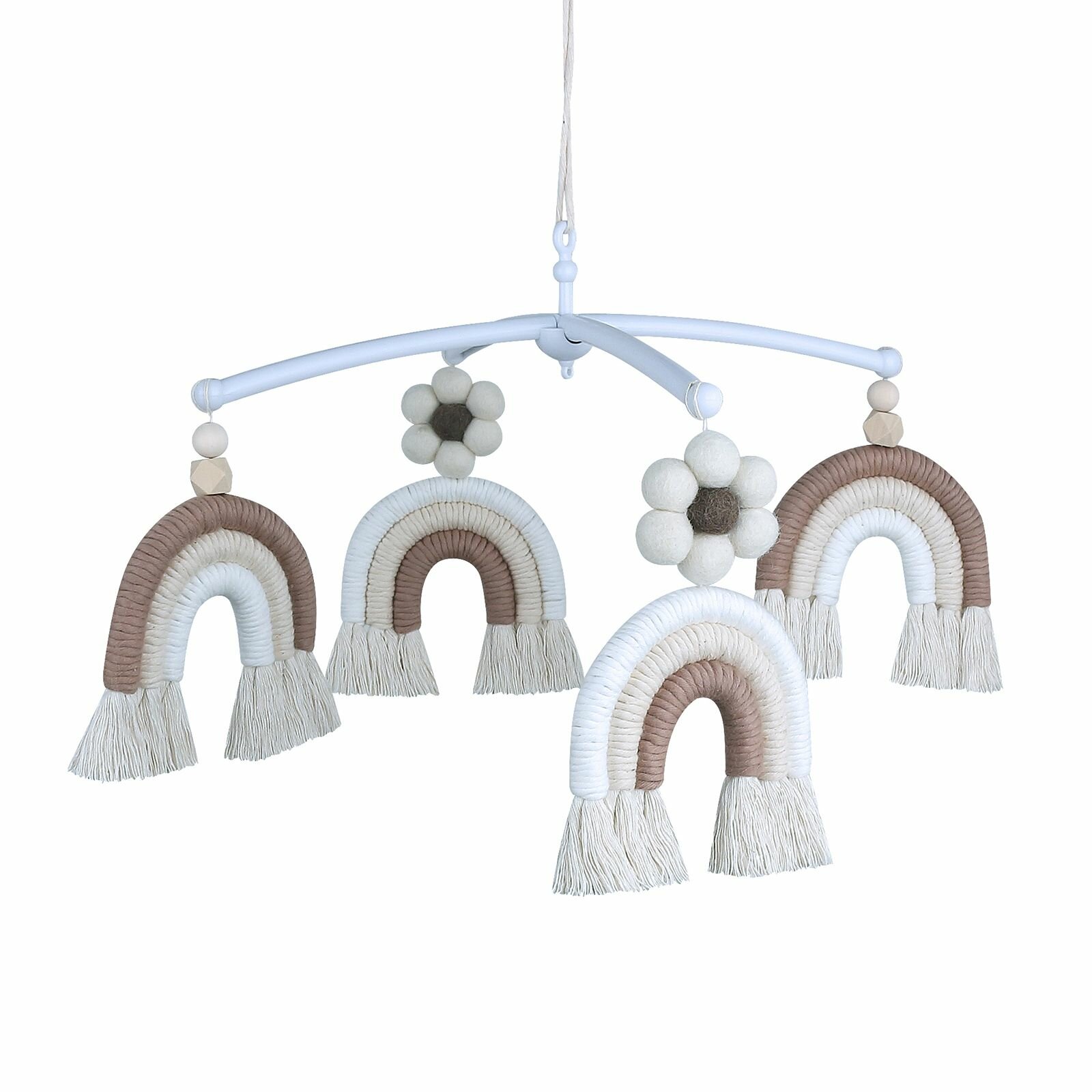 Скандинавская подвеска в виде радуги, детская кроватка, мобильная погремушка, музыкальная подвесная игрушка для детской комнаты, украшение комнаты