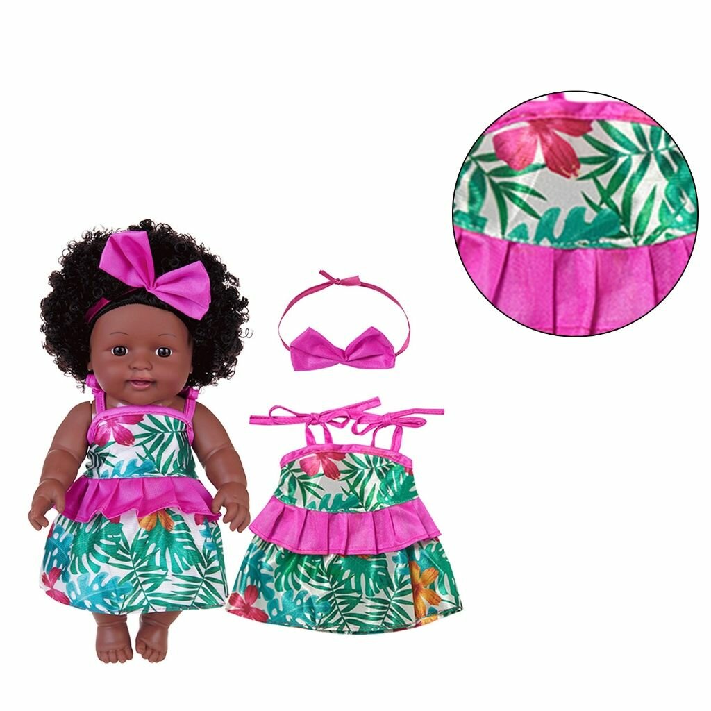 (1 комплект) 12-дюймовая черная детская комфортная кукла play house toy, виниловая кукла-Q12-195-01